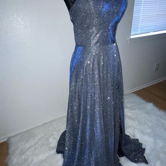 Dresses | Morgan Blue Sparkly Dress | Poshmark